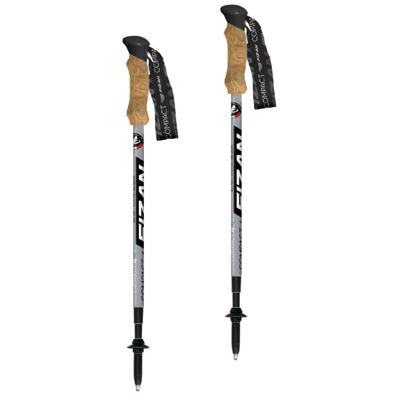 FIZAN COMPACT 4 BLACK Batons de randonnée