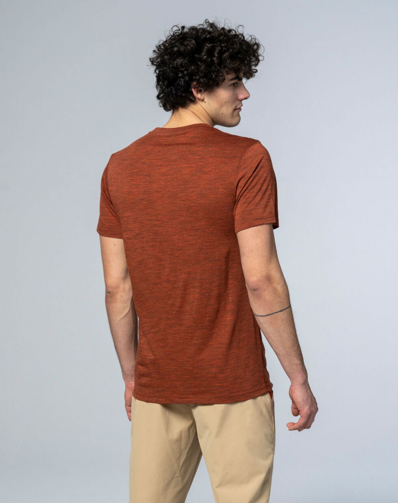 BULA PACIFIC SOLID MERINO WOOL TEE BRICK Tee shirt en merinos