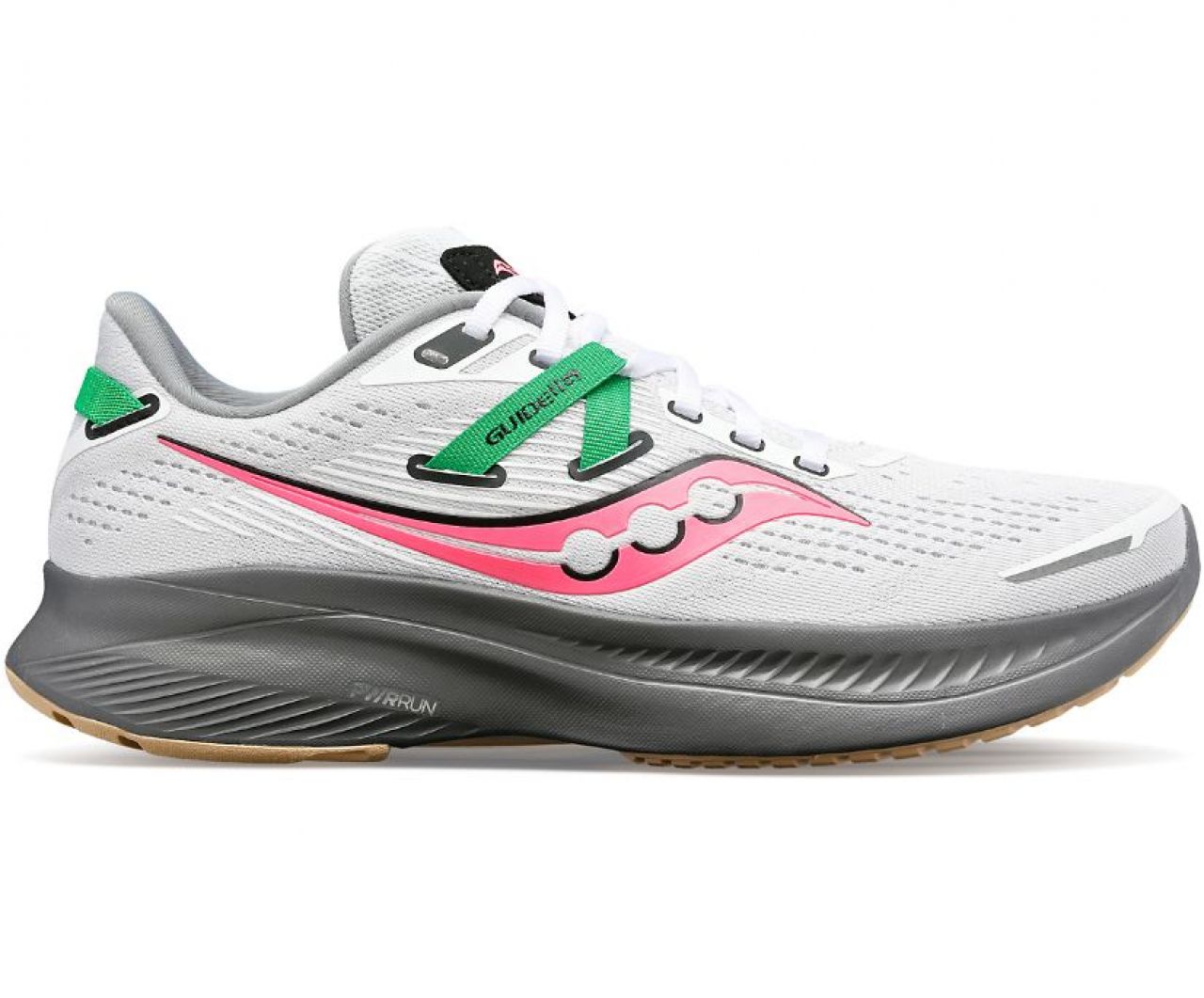 SAUCONY GUIDE 16 WHITE ET GRAVEL Chaussures running