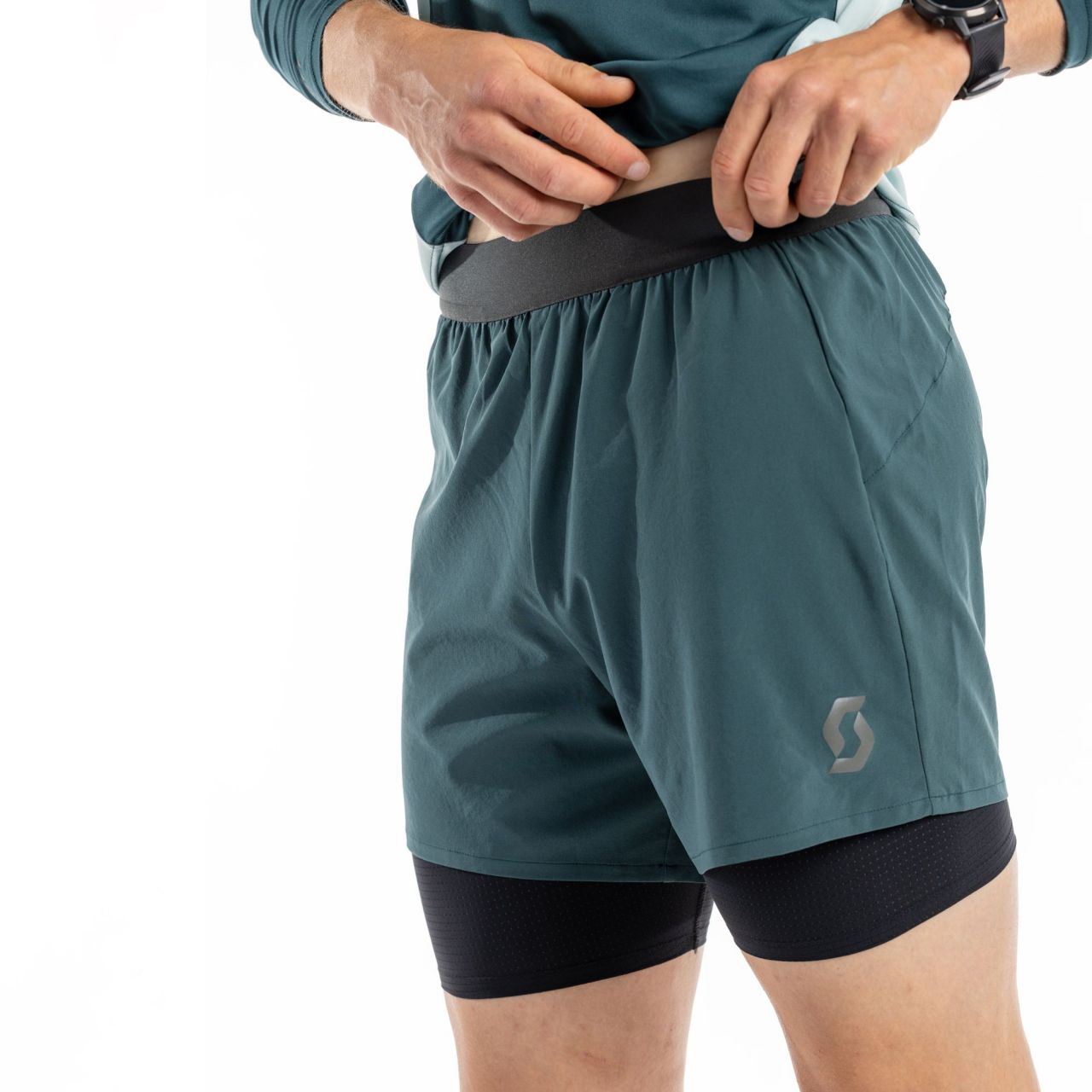 SCOTT SHORT HYBRID ENDURANCE ARUBA GREEN Short de running