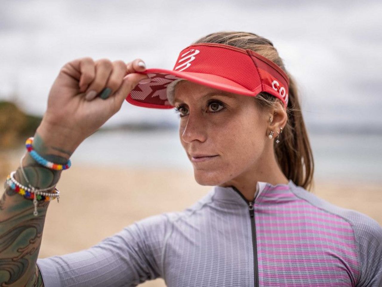 COMPRESSPORT VISOR ULTRALIGHT RED Visière running