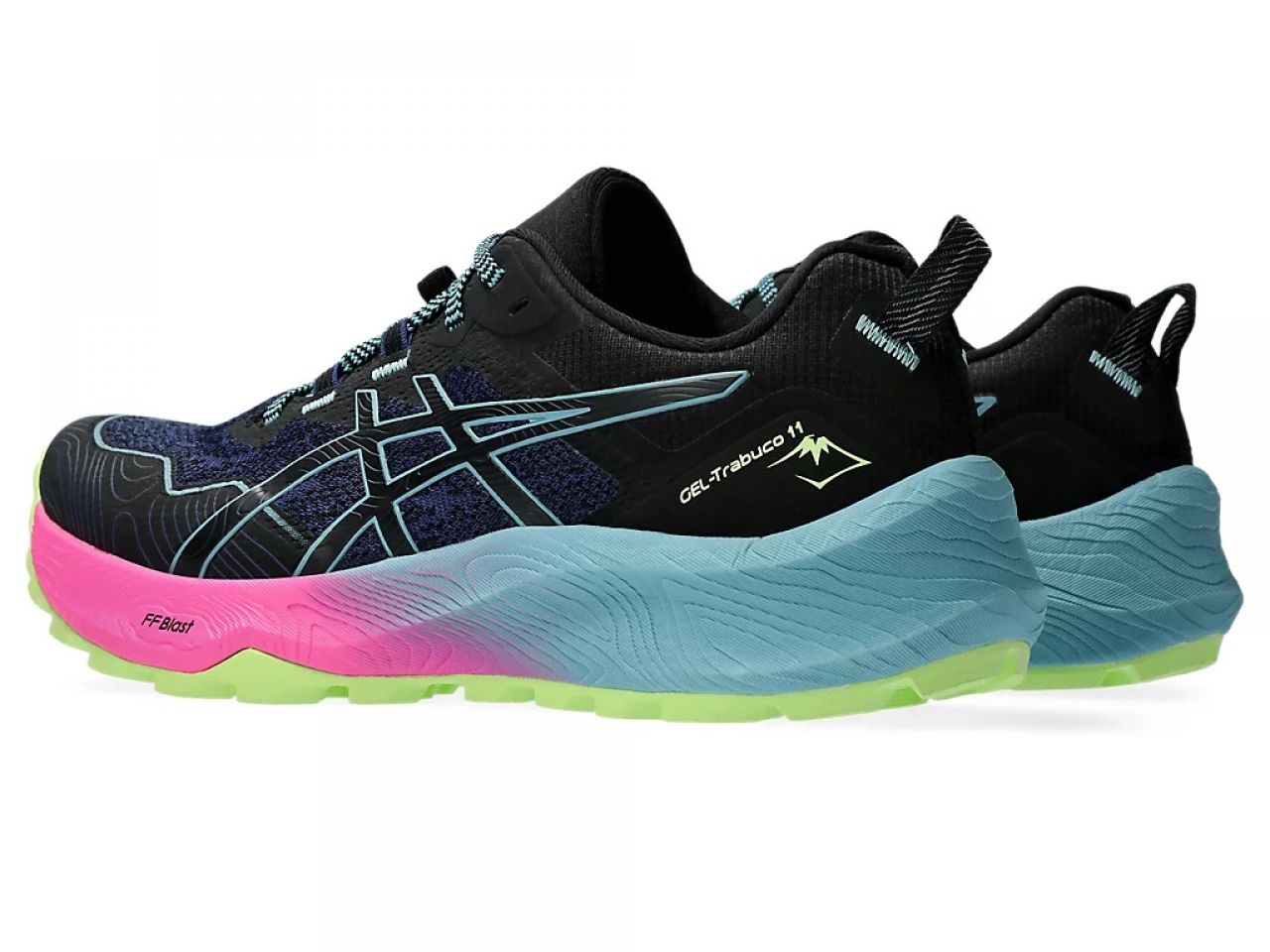 ASICS GEL TRABUCO 11 BLACK ET GRI BLUE Chaussures de trail