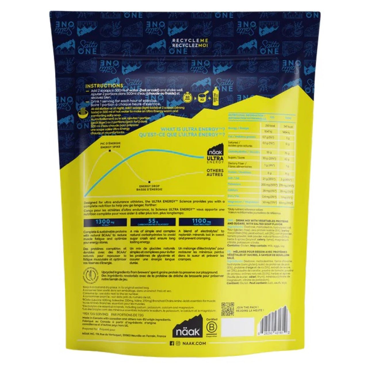 NAAK ULTRA ENERY DRINK BOUILLON SALE Boisson énergetique salée