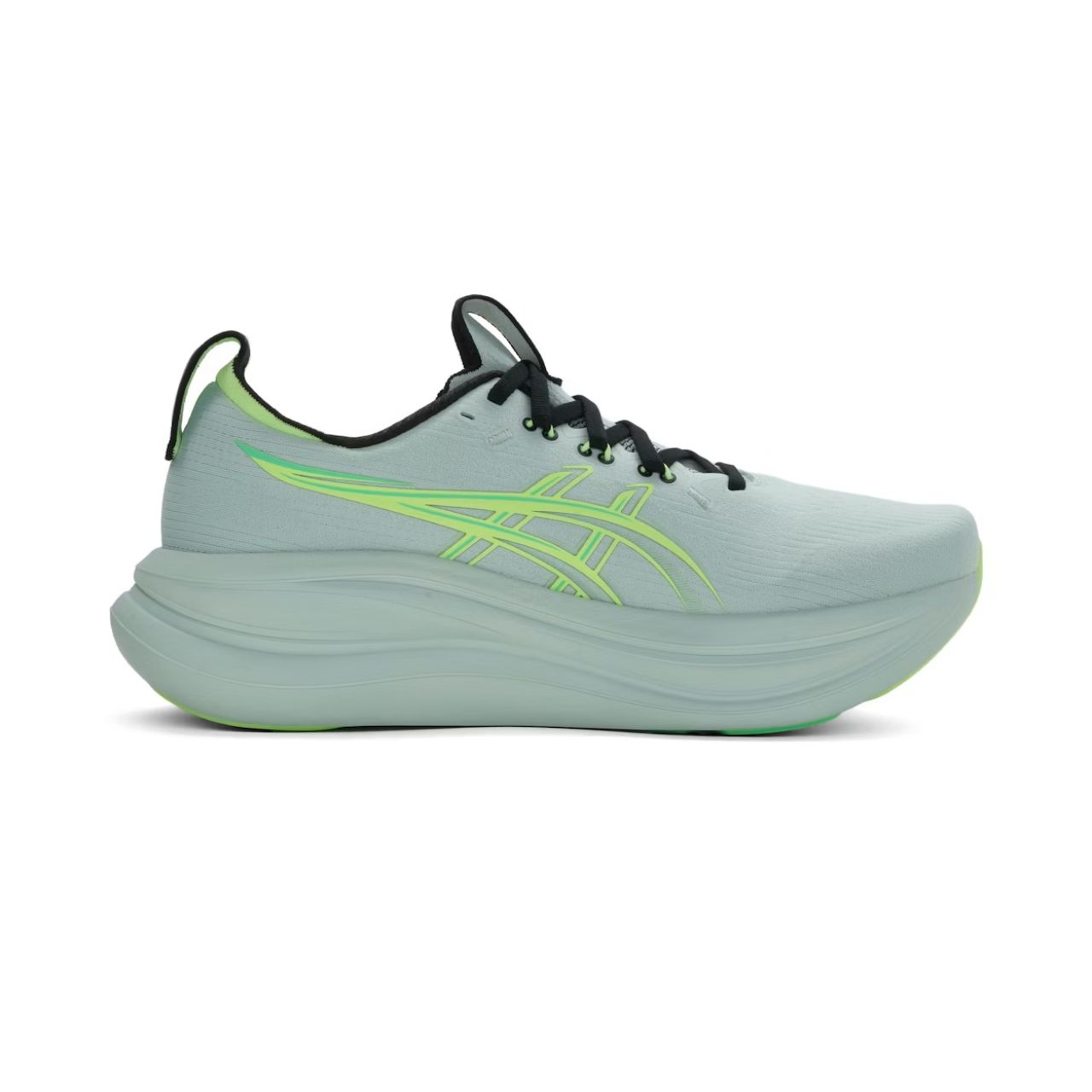 ASICS GEL NIMBUS 28 COLD MOSS ET IMMUMINATE GREEN Chaussure running asics