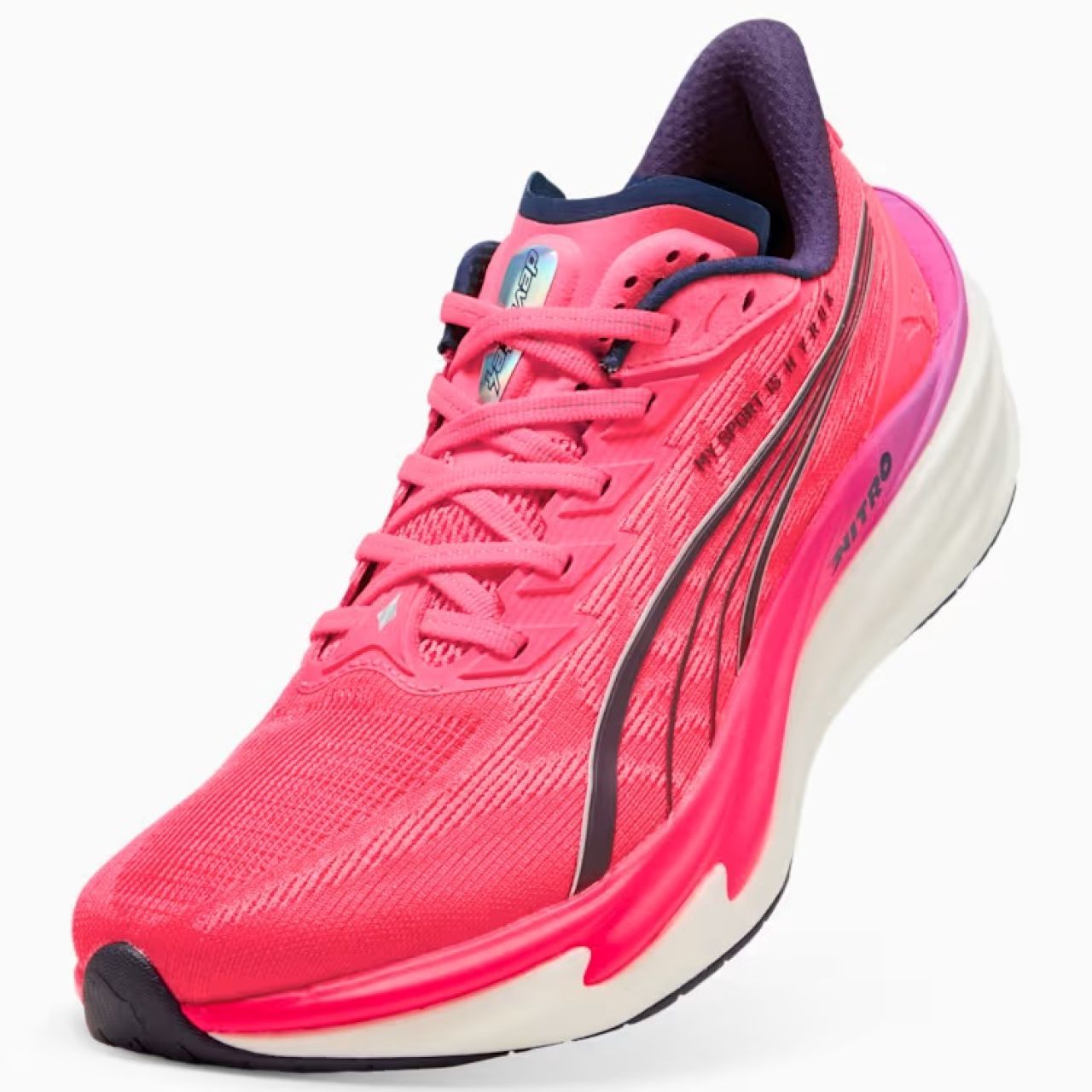 PUMA DEVIATE NITRO 4 HYROX ELECTRIC ORCHID ET PURE PINK Chaussures de ...